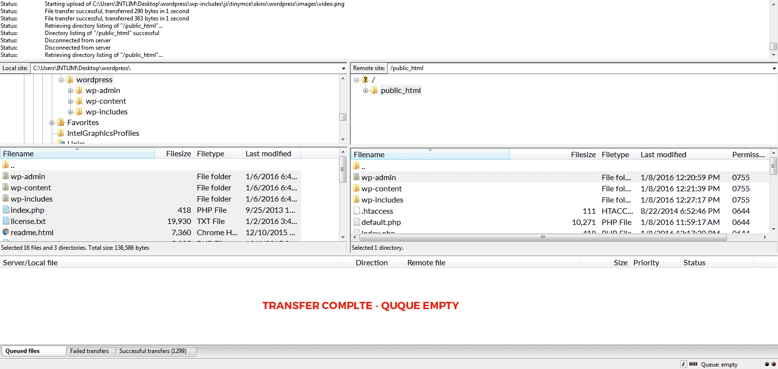 How To Install Wordpress Using FTP Filezilla - Intlum
